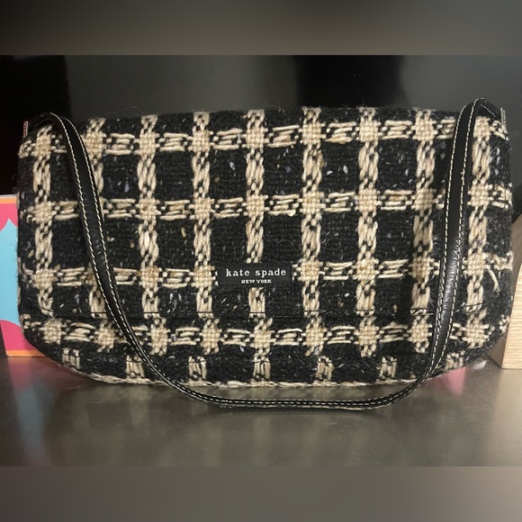 kate spade | Bags | Vintage Kate Spade Black And Cream Checkered ...